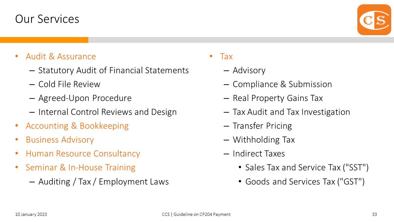Guideline on CP204 Payment – CCS