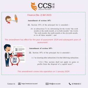 Amendment of Section 107C – Estimation of Tax Payable – CCS