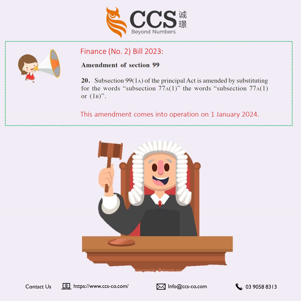 Amendment of Section 99 – Right of Appeal – CCS