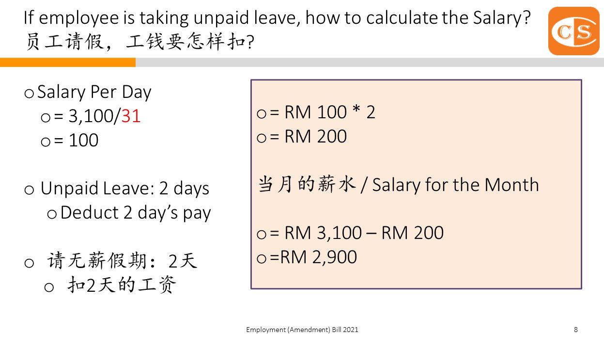 New Section 18A – Calculation of Wages for Incomplete Month’s Work – CCS