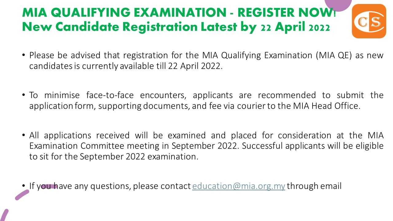 MIA Qualifying Examination – CCS