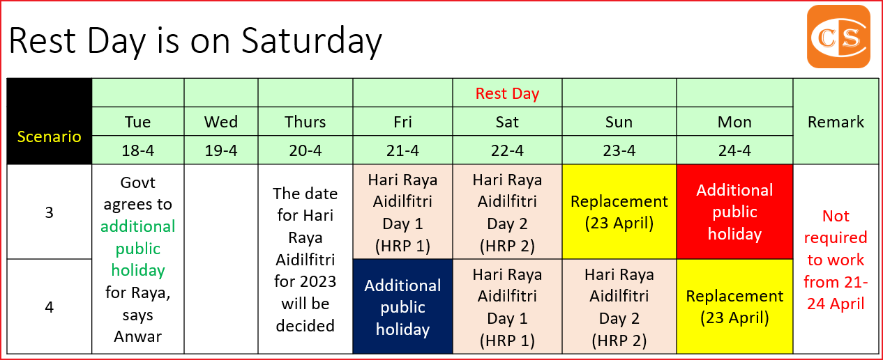 Four-day Break due to Additional Public Holiday for Hari Raya ...
